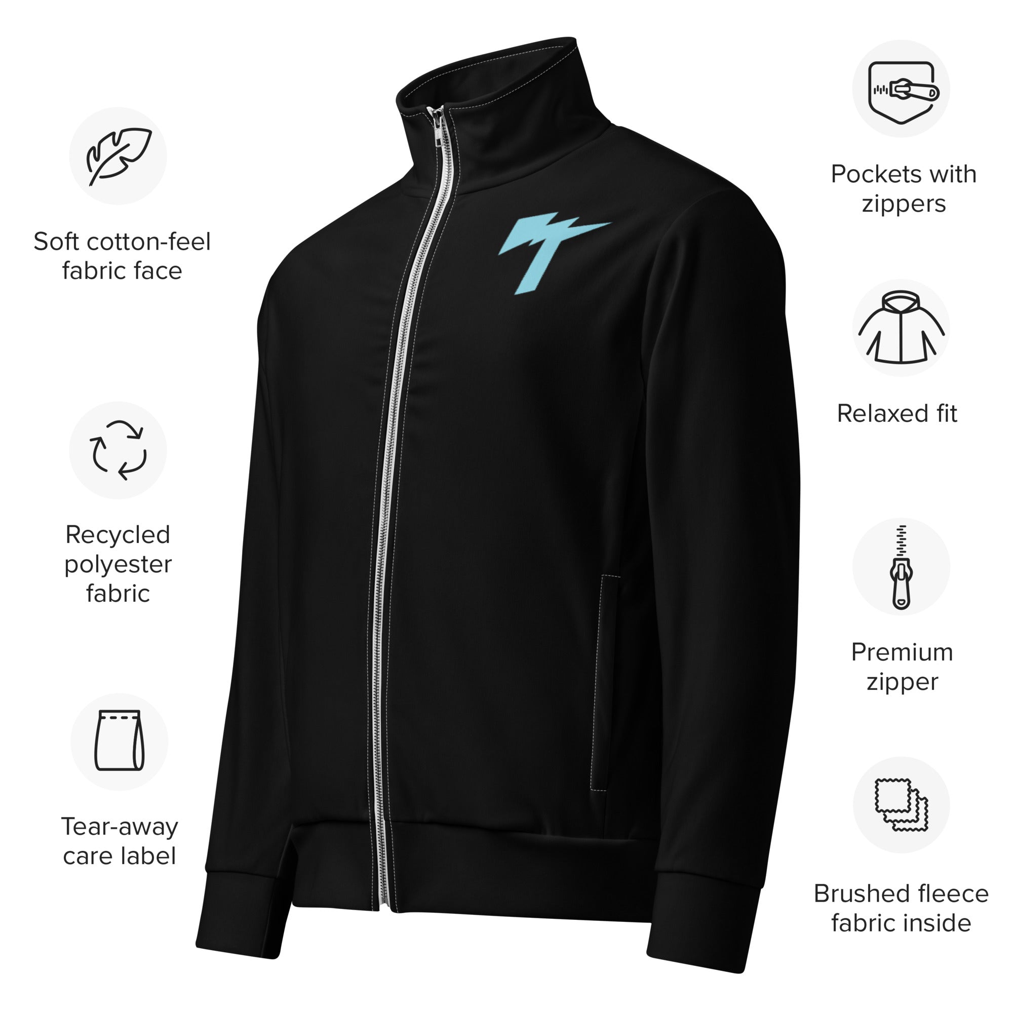 T14U BB Unisex track jacket v2 (Black)
